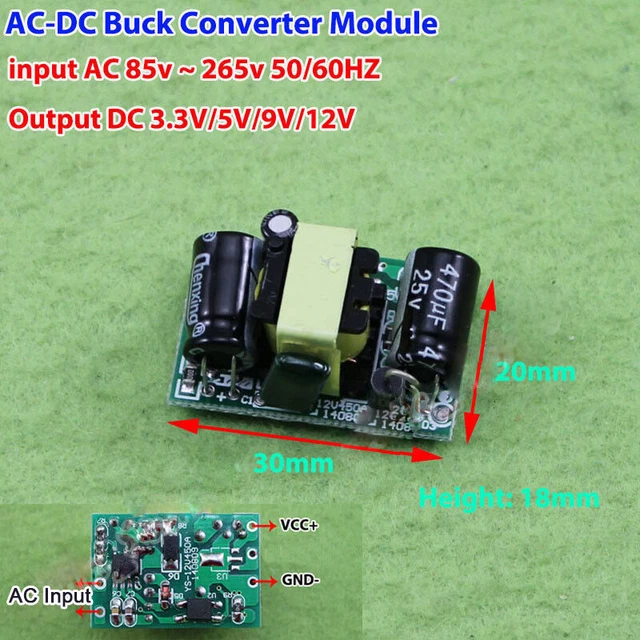 AC-DC CONVERTER SWITCHING Transformer Module 110V 220V 230V to DC 3.3V ...