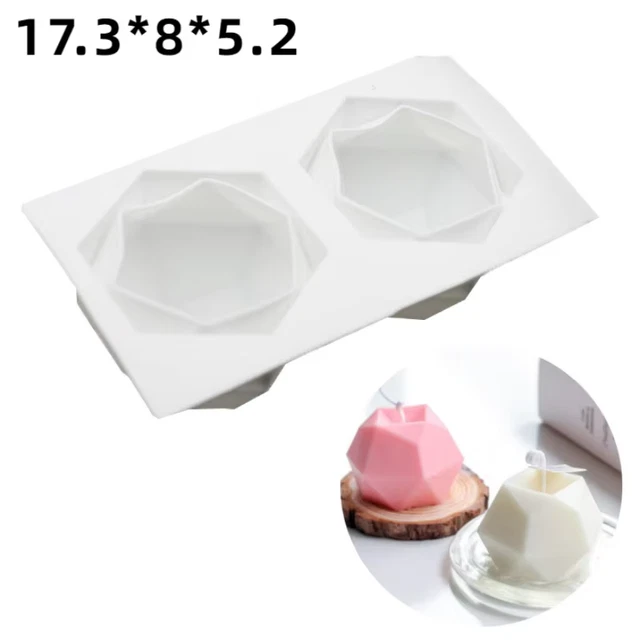 6 CAVITY GEM Jewel Silicone Chocolate Baking Mold Geometric Diamond ...