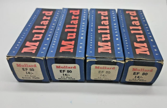 QUANTITY OF 4 Mullard Ef80 Valves £15.00 - PicClick UK