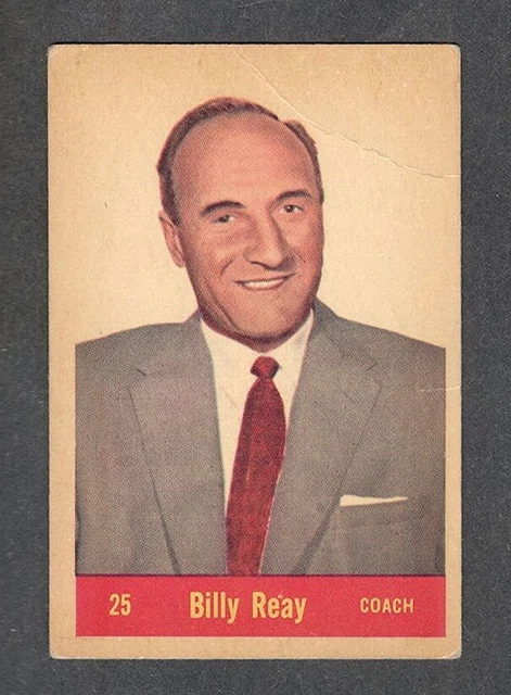 1957-58 BILLY REAY T#25 Porte Parkhurst. Carte de hockey vintage Maple ...