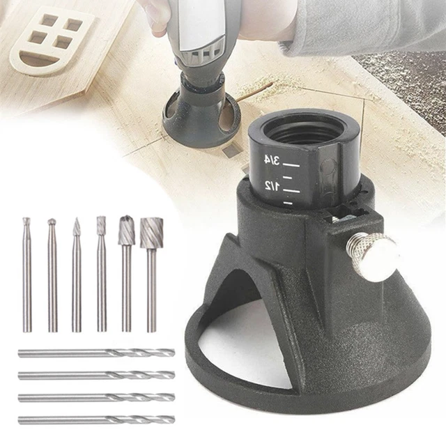 ROTARY MULTI TOOL Cutting Guide HSS Router Drill Bits Attachment Kit ...
