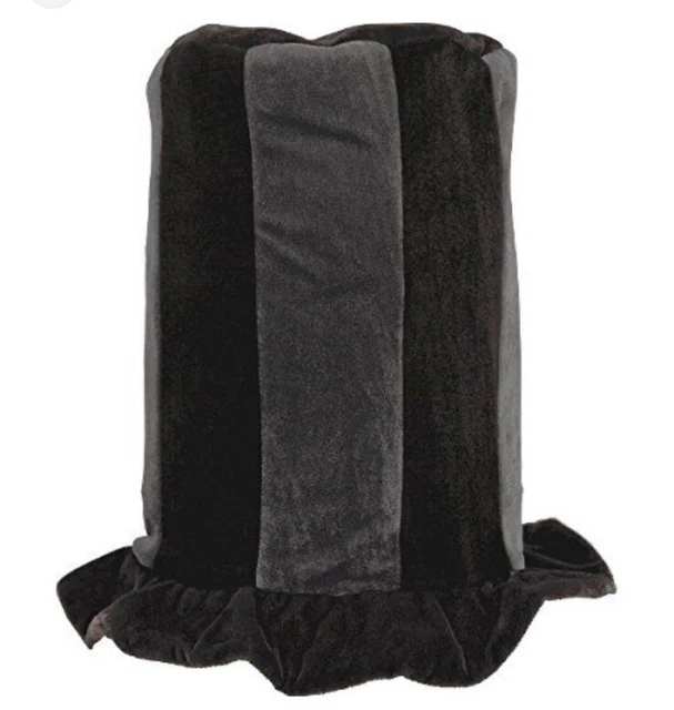 HALLOWEEN 10& TOP Hat Black Plush Striped Circus Ringmaster Vampire ...