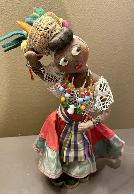 EXTREMELY RARE 1940S Brazilian Felt Bonecas Tipicas Carmen Miranda Doll ...