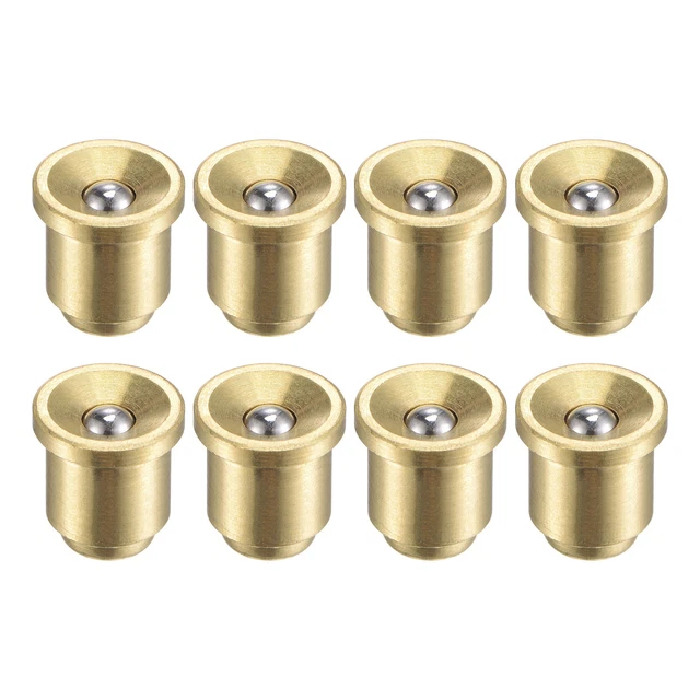 BRASS PUSH BUTTON Flange Grease Oil Cup 8mm for Lubrication System 8Pcs ...