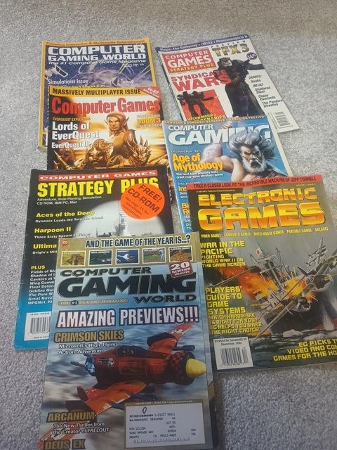 LOT OF 7 Old Magazines Strategy Plus Computer Games Computer Gaming $29 ...