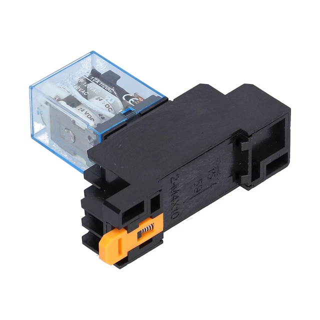 LY2NJ 8PINS ELECTROMAGNETIC Power Relays W/Socket Base Indicator Light ...