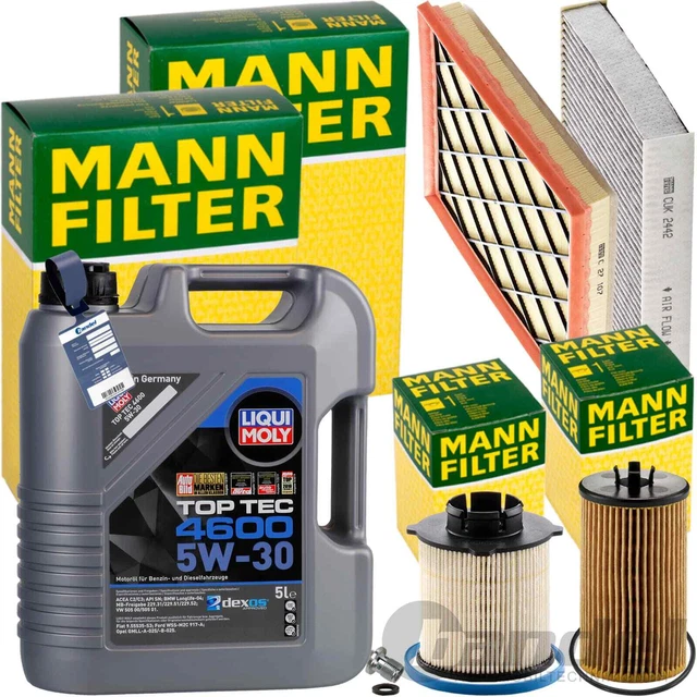 MANN INSPECCIÓN + 5L Liqui Moly 5W-30 Aceite Apto para Opel Astra J 1.6CDTI EUR 124,86 - PicClick FR