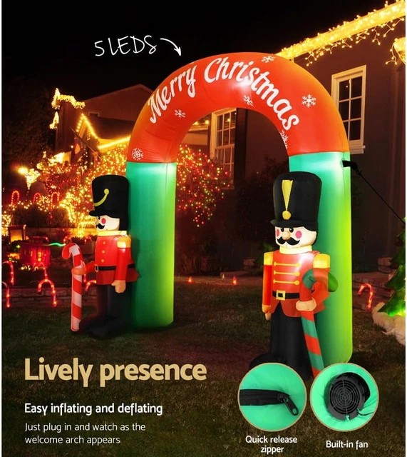 CHRISTMAS INFLATABLE ILLUMINATED Archway, Outdoor Decorations, 3M Cold ...