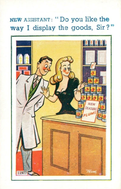 VINTAGE RUDE COMIC Richter Sexy Shop Lady Displays Her Good Well ...