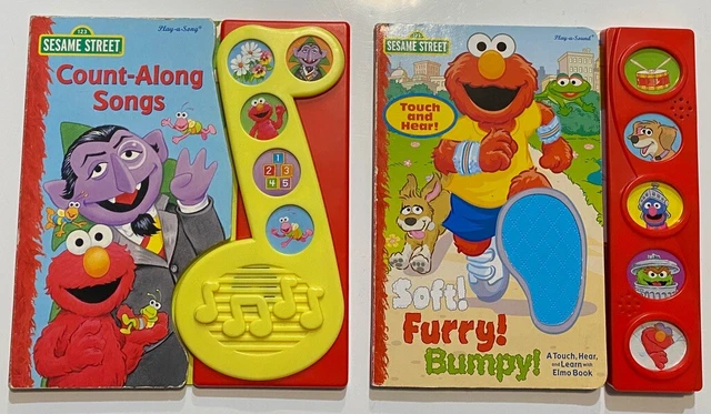 SESAME STREET X2 Hardcover Board Books Soft Furry Bumpy Elmo + Count ...