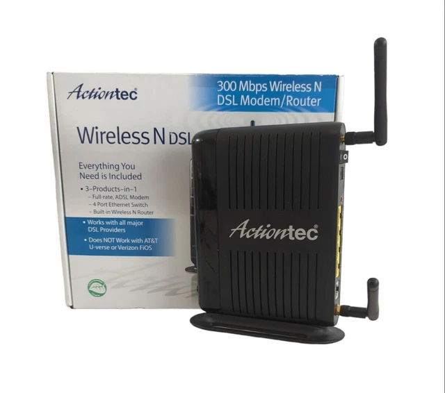 ACTIONTEC 300 MBPS Wireless N DSL Modem Router GT784WN, 4 Port ...
