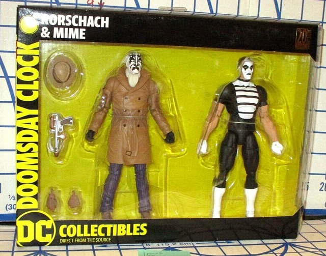 FIGURINE DC COLLECTIBLES Watchmen Doomsday Clock RORSCHACH & MIME ...