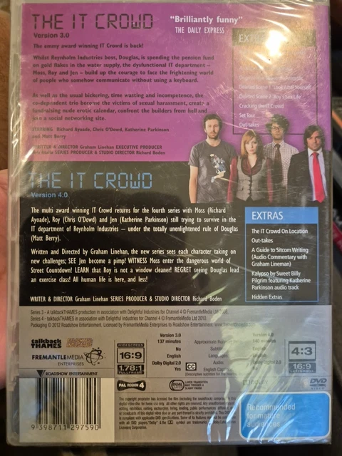 THE IT CROWD Dvd Version 3.0 & 4.0 Complete Third & Fourth Comedy Tv ...