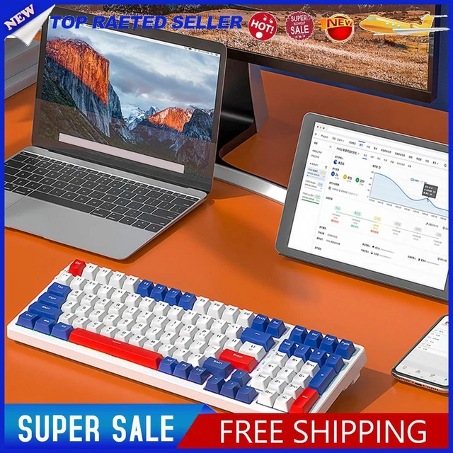 RGB BACKLIGHT GAMING Keyboard K98 Mechanical Keyboard (Yacht blue red ...