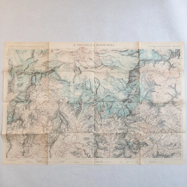 CARTINA MAPPA GEOGRAFICA Il Cervino e il Monte Rosa Carta delle zone ...