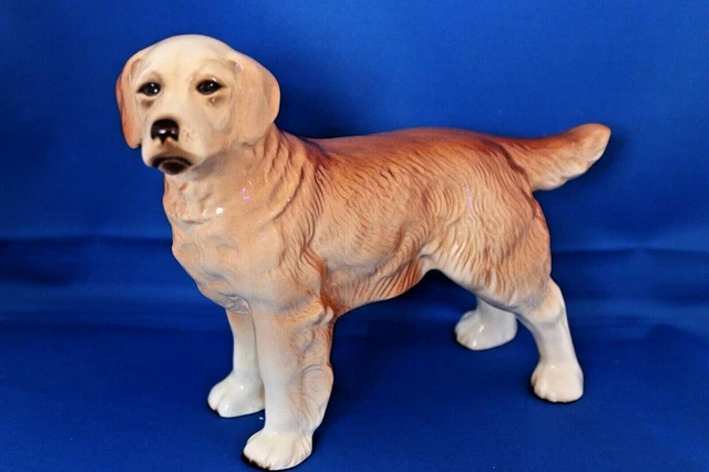 COOPERCRAFT PORZELLAN LABRADOR Hund Figur Golden Retriever 7" groß ...