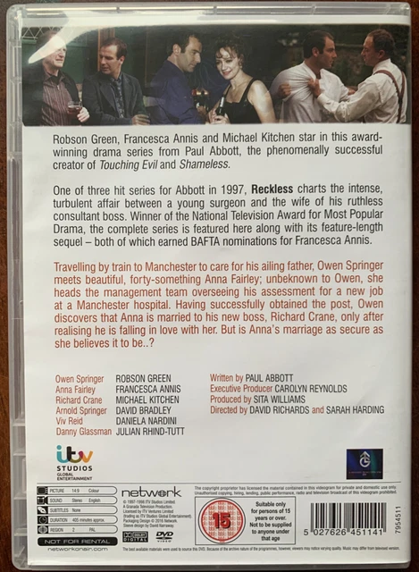 RECKLESS THE COMPLETE Series DVD 1997 British TV series w/ Robson Green EUR 24,07 - PicClick IT