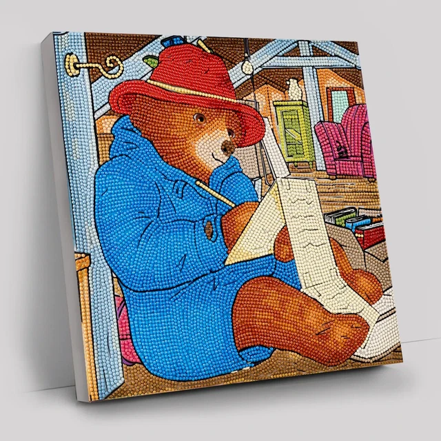 CRAFT BUDDY CRYSTAL Art - Paddington Bear - "Writing A Letter" 30x30cm ...