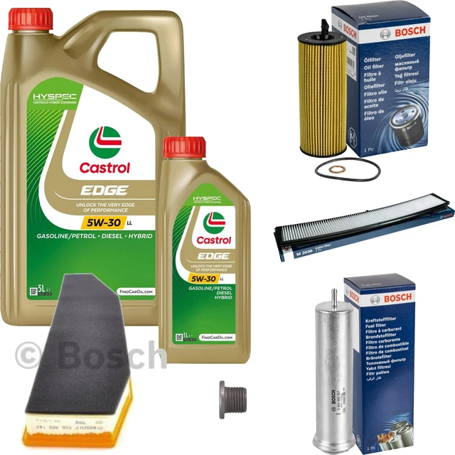BOSCH INSPECTION SET 6 L castrol edge 5W-30 Ll pour BMW X3 2.0d ...