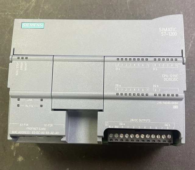 SIEMENS SIMATIC S7-1200 6ES7215-1AG40-0XB0 CPU 1215 DC/DC/DC fw 4.5 ...
