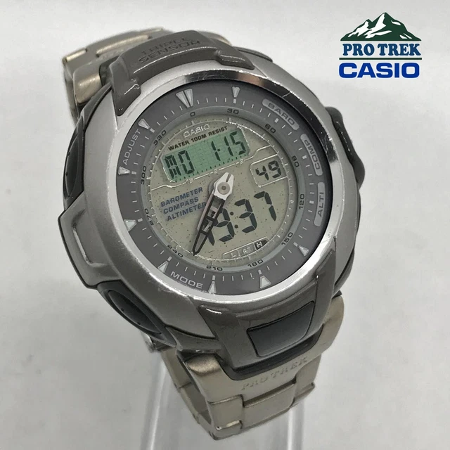 OROLOGIO CASIO PRO Trek PRG-60T TRIPLO SENSORE al quarzo 2767 thermo alti baro bussola EUR 143 ...