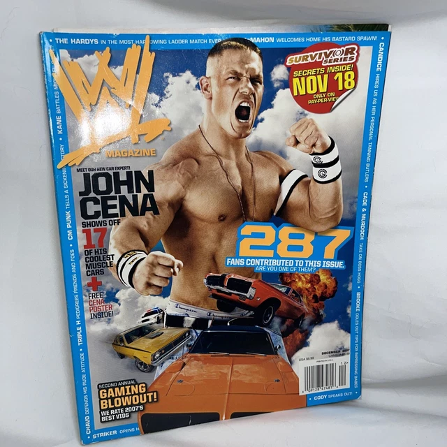 WWE MAGAZINE DECEMBER 2007 John Cena The Hardy Boys Candice WITH Poster ...
