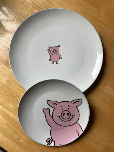 M&S PERCY PIG Porcelain Dinner Plate & Side Plate Marks & Spencer (B3 ...