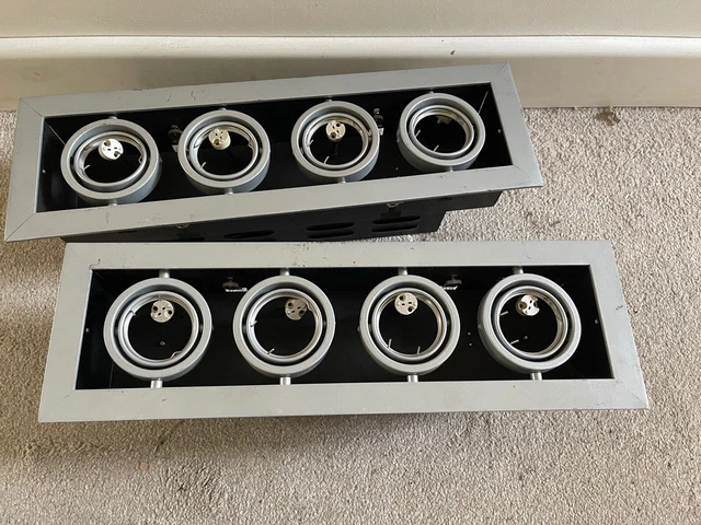 FLUSH CEILING SPOT lights Boxed down lights tilt two ways fitting of 4 ...