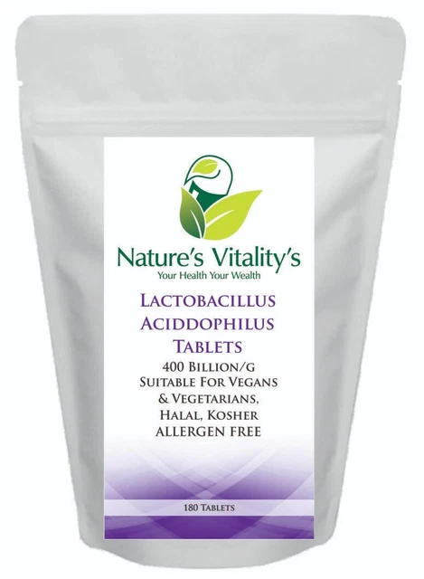LACTOBACILLUS ACIDOPHILUS PROBIOTICS 400 Billion CFU 180 Tablets 4 Gut ...
