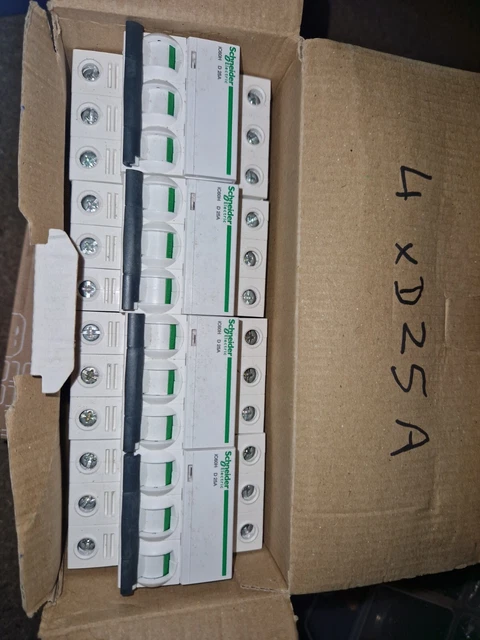 SCHNEIDER MCB D25 Amp Acti9 iC60H Type D25A Triple Pole 3 Phase ...