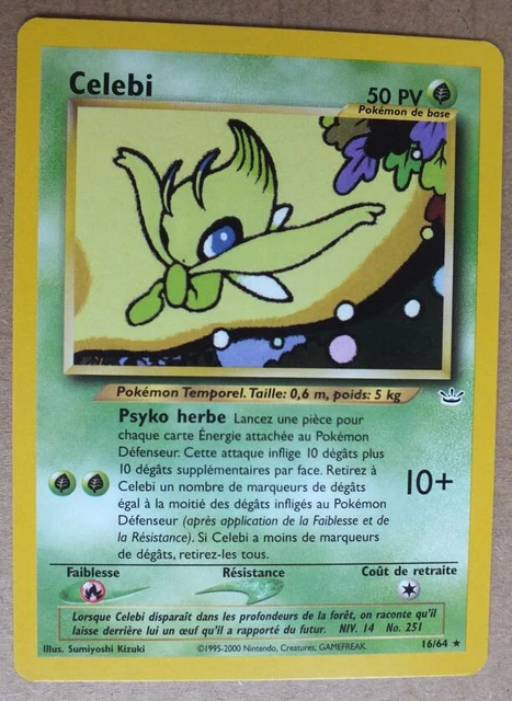 CARTE POKÉMON CELEBI 16/64 - Neo Revelation - Rare - Fr - Comme neuve EUR 19,90 - PicClick FR