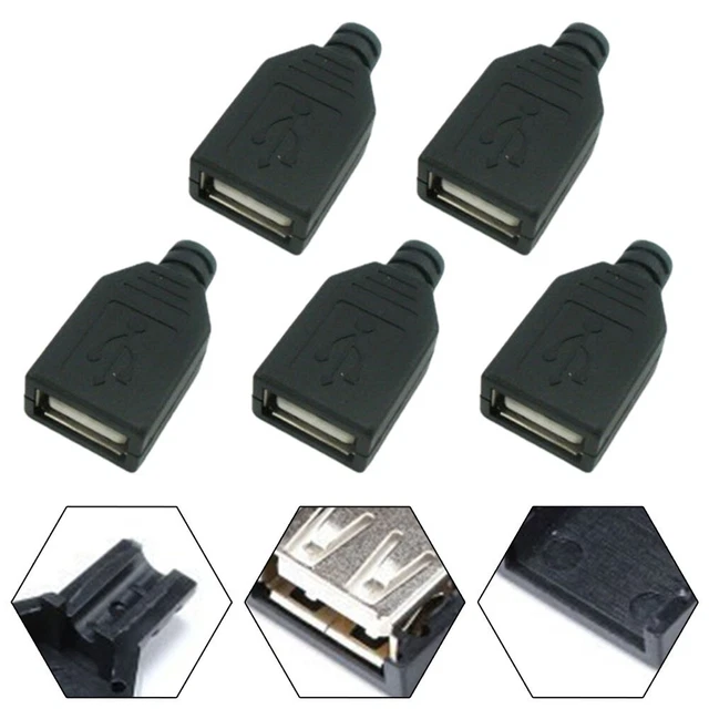 5 PIÈCES CONNECTEUR femelle prise USB type A 4P 5V chargeur mobile design durab EUR 5,87 ...