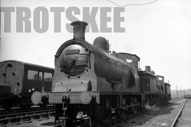 LARGER NEGATIVE BR British Railways Steam Loco 57593 Class 3F-J c1950s ...
