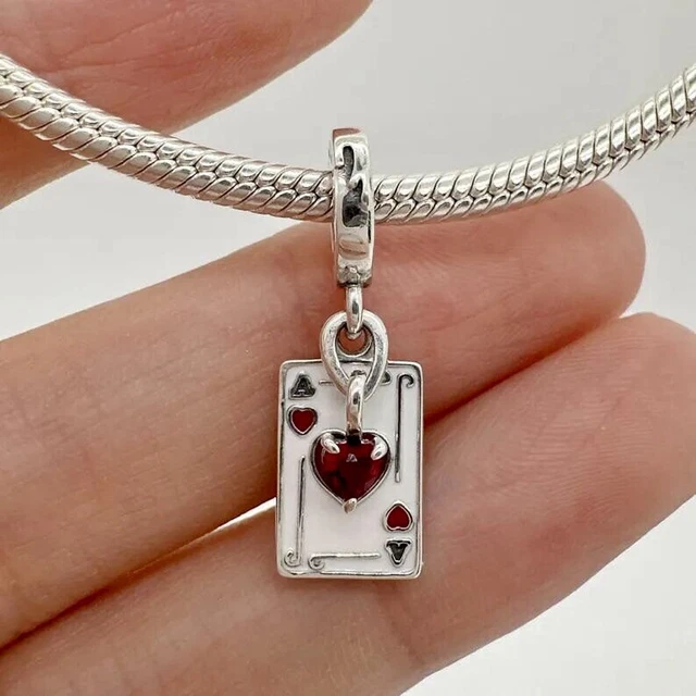 PANDORA DISNEY VILLAINS Ace Queen Of Hearts Card Alice in wonderland ...
