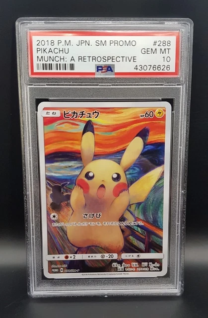 SCREAM PIKACHU MUNCH PSA 10 288/SM-P Japanese Pokemon Retrospective ...