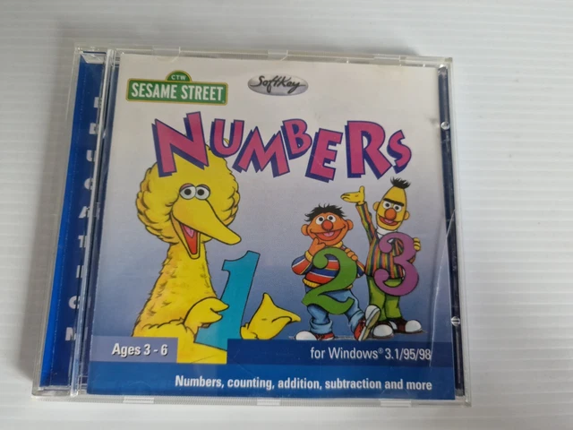 SESAME STREET NUMBERS Ages 3-6 PC Educational CD-ROM Softkey Windows 95 ...