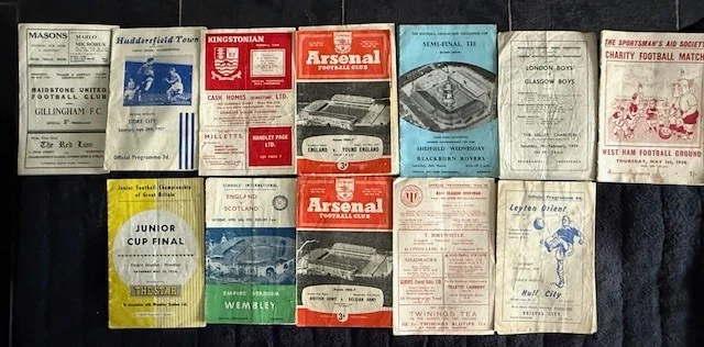 1950S FOOTBALL PROGRAMMES (12) very rare/vintage collection - good ...
