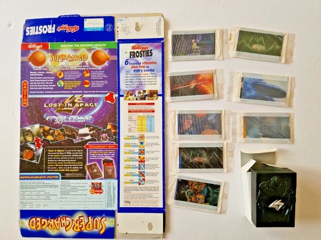1998 KELLOGGS CEREAL Frosties Lost in Space 3D Action Movie Cards Box ...