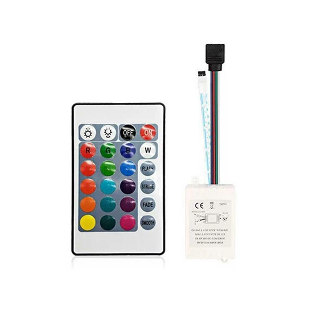 LED STRIP LIGHT RGB Control Box and 24 keys IR Remote Controller X2Q3 £ ...