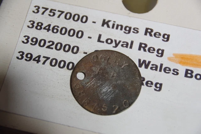 WW2 RELIC DOGTAG RAC RTR RTC THE LOYAL REGIMENT - OGLEY 570 £9.99 ...