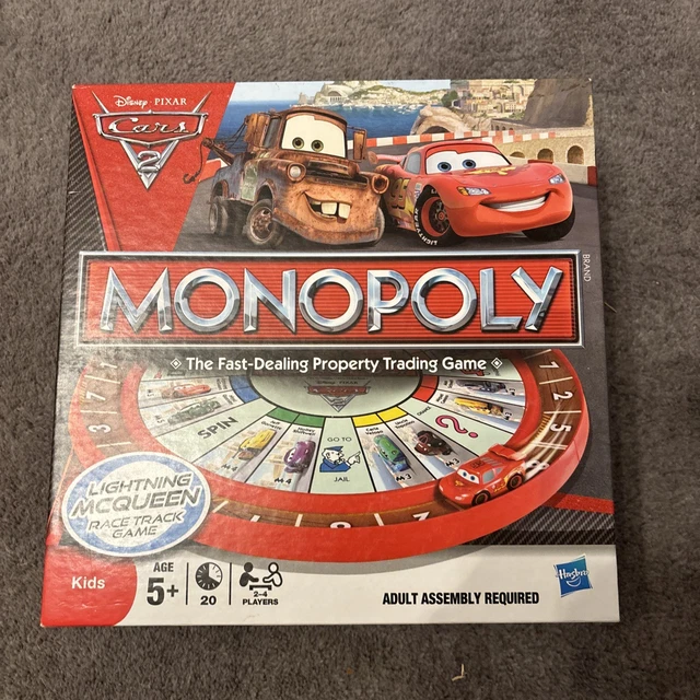 CARS 2 MONOPOLY Lightning McQueen Racetrack Game Disney Pixar 2011 ...