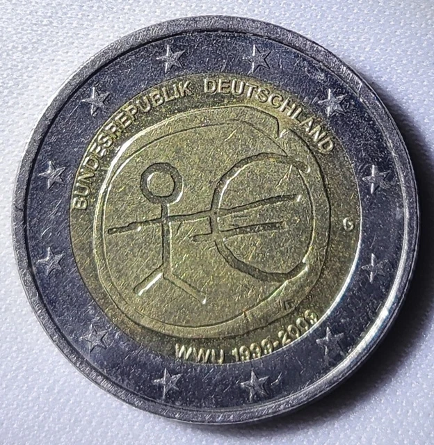 SELTENE 2 EURO Münze mit Strichmännchen WWU 1999-2009 "G" BRD EUR 99,00 - PicClick DE