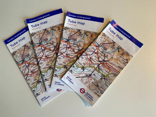 LONDON UNDERGROUND TUBE Maps. 4 Maps Total. 4 x November 2022 Tube Maps ...