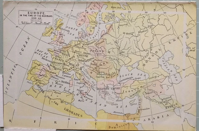 MAPPA EUROPA IN Volta Di Normanni 1150 Ad Roman Empire Polonia Italia ...