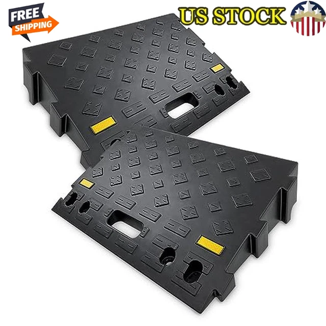 HEAVY DUTY PORTABLE Curb Ramp 6600lb Load Capacity Wheelchair Bikes ...