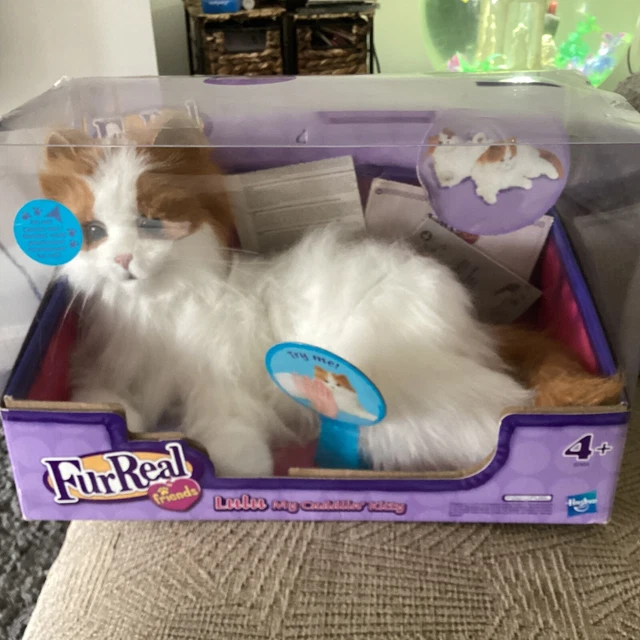FURREAL FRIENDS LARGE Lulu Ginger White Cat Interactive Toy Hasbro rare ...