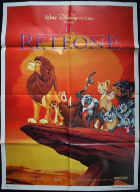 MANIFESTO 2FG IL RE LEONE THE LION KING WALT DISNEY ANIMAZIONE CARTONE ...