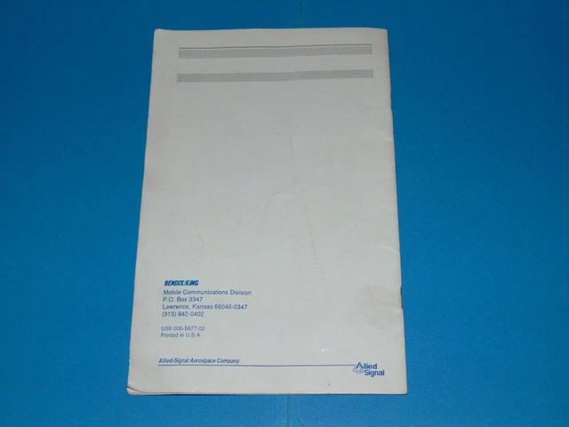 BENDIX KING - UHF/VHF Series Synthesized Radios - Programming Manual ...