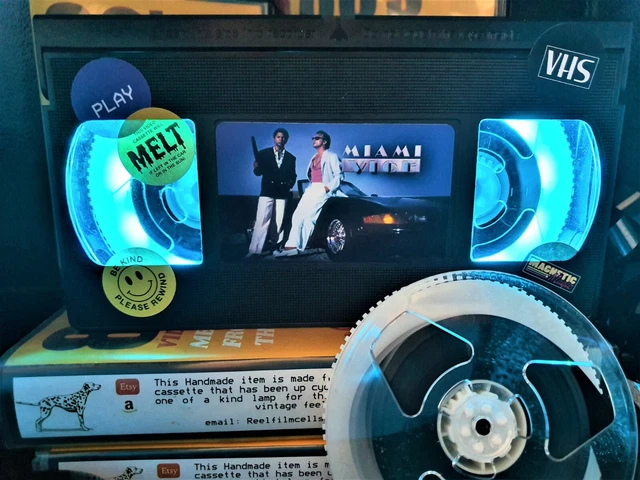 MIAMI VICE CLASSIC Retro VHS Tape Night Light table lamp stunning L@@K ...