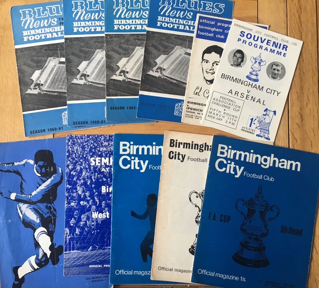 BIRMINGHAM CITY PROGRAMMES (DIV 1, DIV 2, League/Milk Cup & FA Cup ...